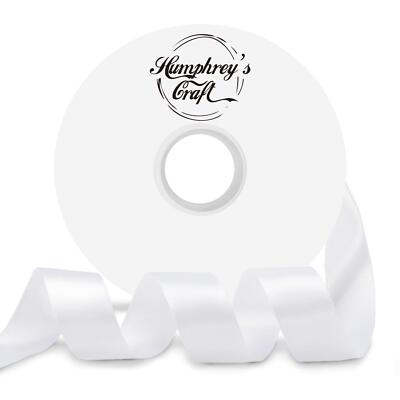Satin Ribbon 1 Inch White Double Faced - 25 Yards for Gift Wrapping DIY ...