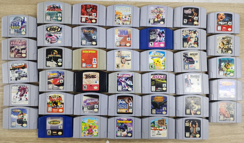 40 USED WORKING AUTHENTIC NINTENDO 64 GAMES LOT - NINTENDO 64 - (LOT h ...