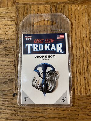Eagle Claw Trokar Drop Shot Hook Size 1/0-Brand New-SHIPS N 24 HOURS | eBay