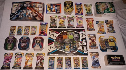 53 Pokemon Packs - Team Skull Box and Battle Arena Deck Box w/ 4 Rare ...