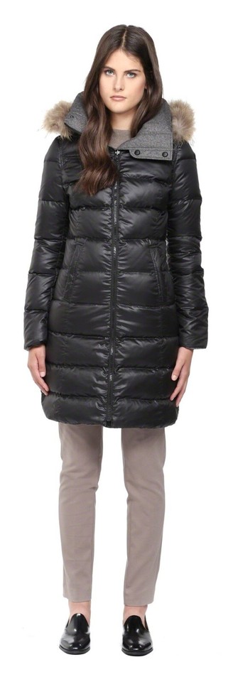 Nwt $595 Soia & Kyo Isobel Gray Black Reversible Fur Zip Up Hooded Coat ...