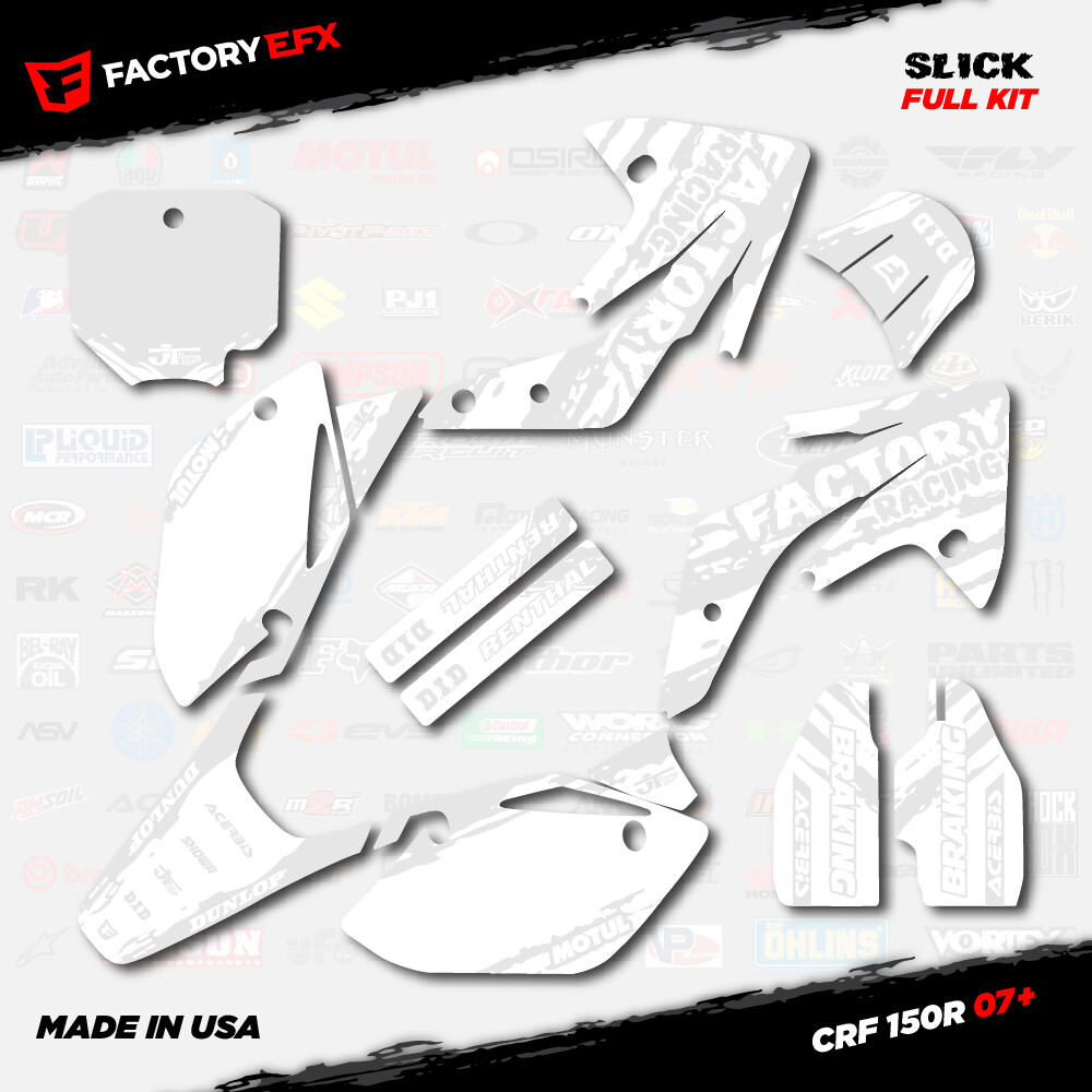 Whiteout Slick Racing Graphics Kit fits Honda CRF150R 07-25 CRF 150R ...
