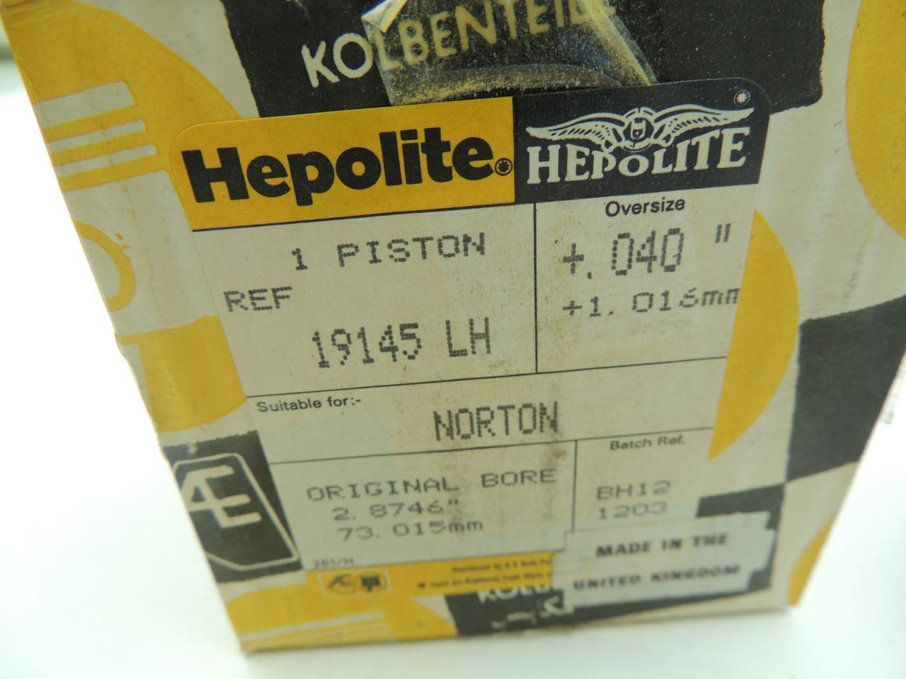 19145 NOS Hepolite L/H Piston With Circlips Rings .040 Norton W6099 | eBay
