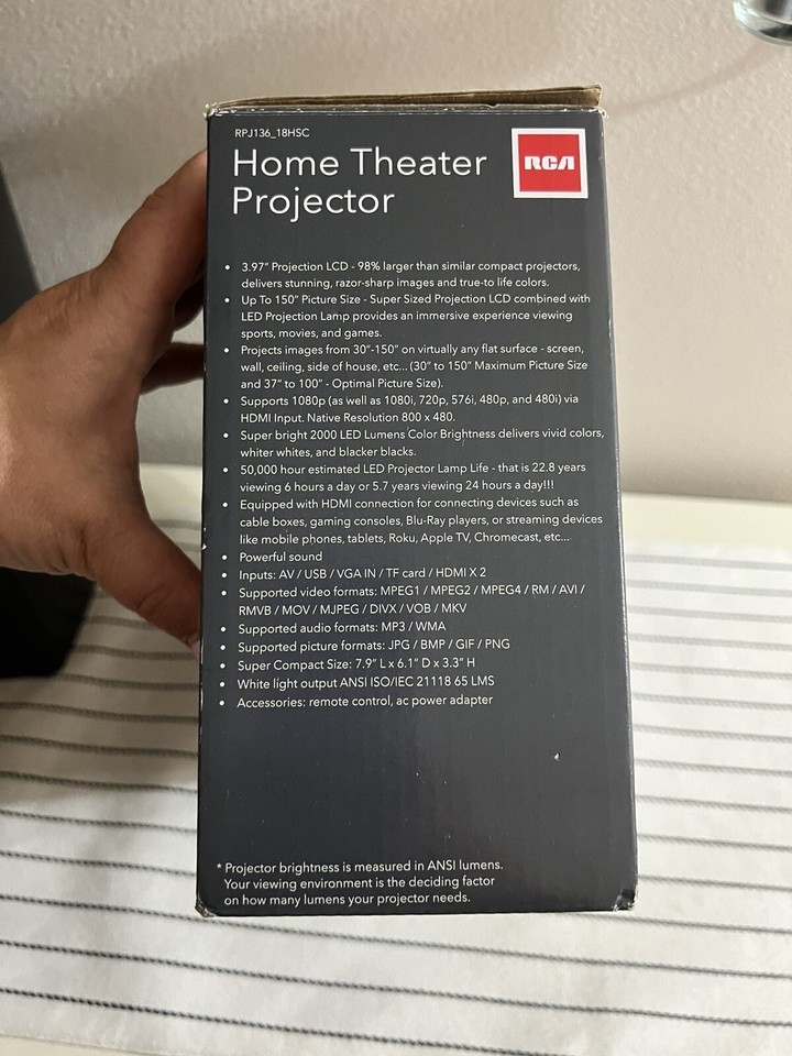 RCA RPJ136 Home Theater Projector NEW 58465810146 | eBay