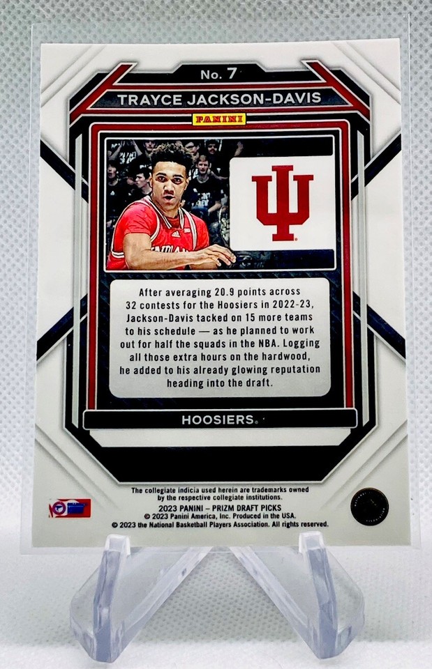 2023-24 Panini Prizm Draft Picks Trayce Jackson-Davis Rookie Card #7 ...