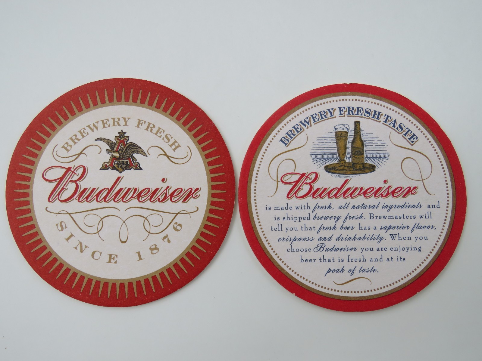 Beer Coaster ~ Budweiser Fresh Taste ~ Anheuser Busch Brewing CO ...