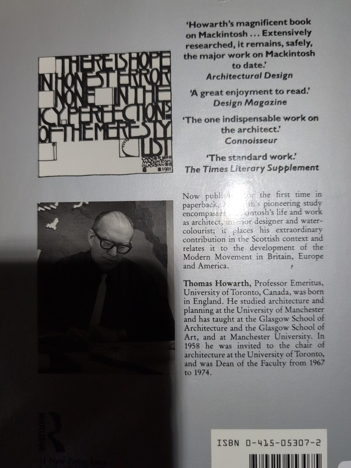 Charles Rennie Mackintosh and the Modern Movement by Thomas Howarth LG Pb 9780415053075| eBay