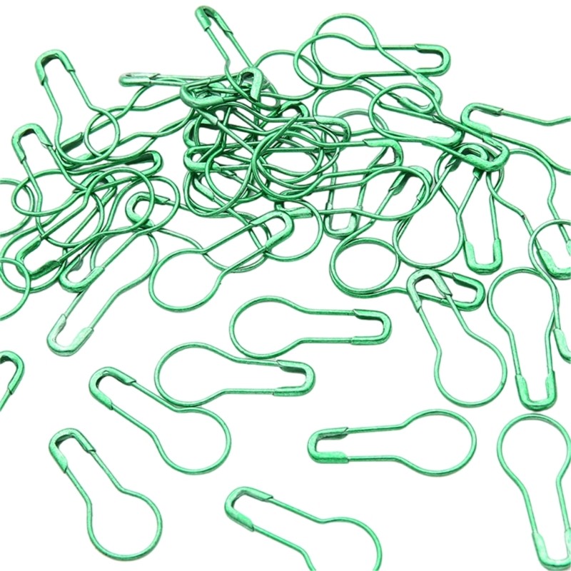 100Pcs Colorful Safety Pin Crochet Stitching Marker Gourd Shape Metal ...