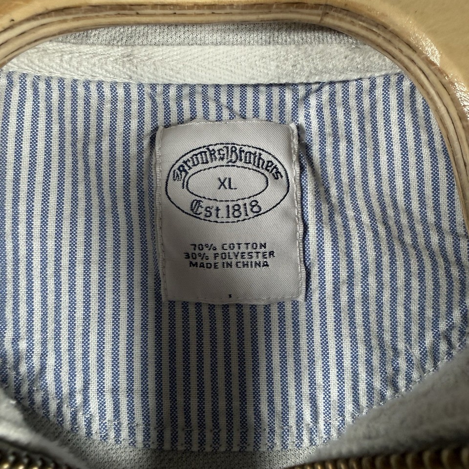 Brooks Brothers Quarter Zip Mens XL Gray Logo Embroidered 1/4 Pullover ...