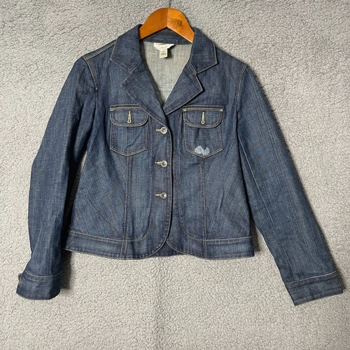 TALBOTS Womens Petite Medium Wash Classic Button Stretch Denim Jean ...