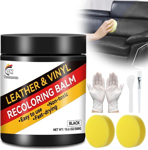 Leather Recoloring Balm Gloss Black Leather Repair Cream Paint for ...