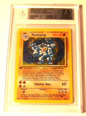 MACHAMP 2 PLAYER STARTER SET #8 FOIL COSMOS 1ST EDITION BGS 7.5 POKEMON ...