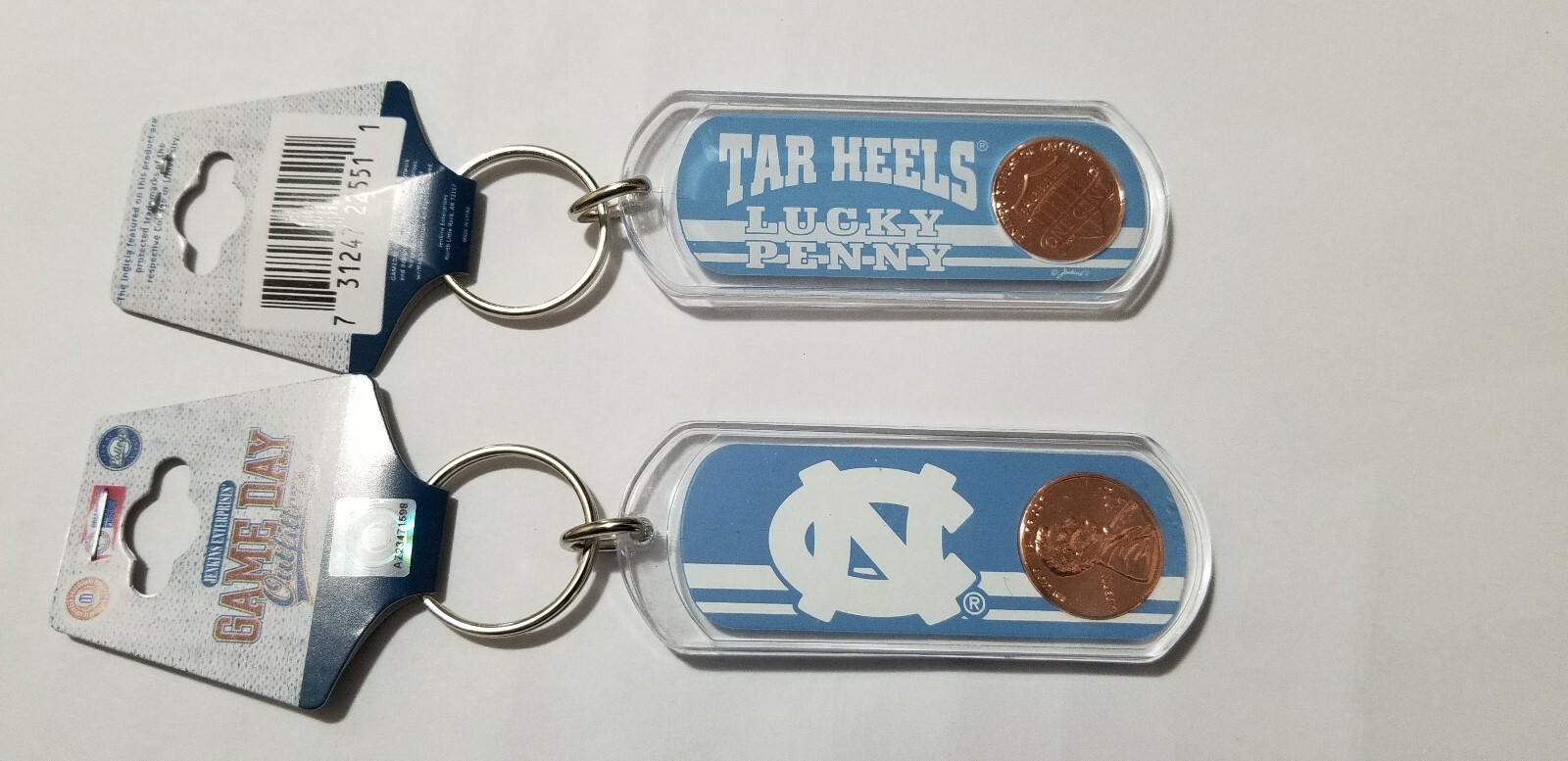 North Carolina Tar Heels Lucite Keychain Keyring Lucky Penny FAST USA ...