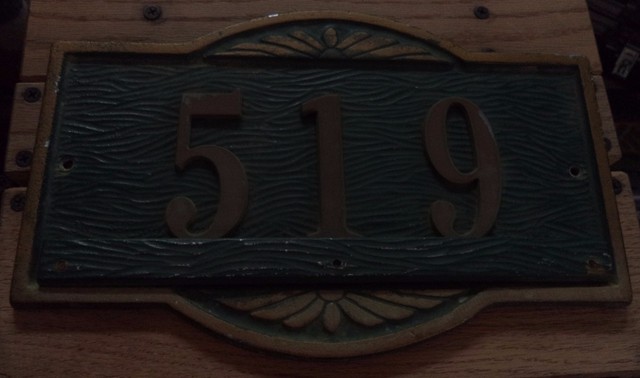 Vintage house number Plaque 519 | eBay