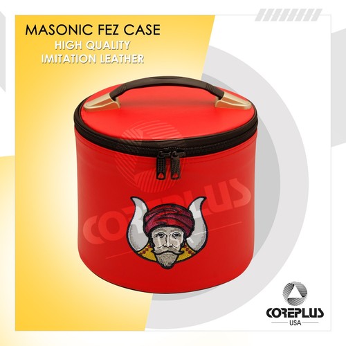 Red Machine Embroidery Gruto Fez Case Hat Storage Box | eBay