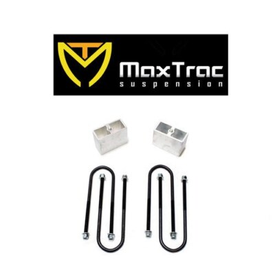 Max Trac 4" Aluminum Angled Blocks w/ 10" U-Bolts Rear Lowering Block ...