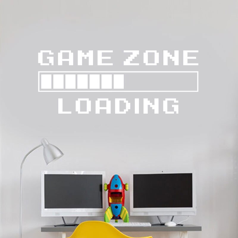 Game Room Computer Video Game Zone Loading Decal Wall Sticker Mural ...