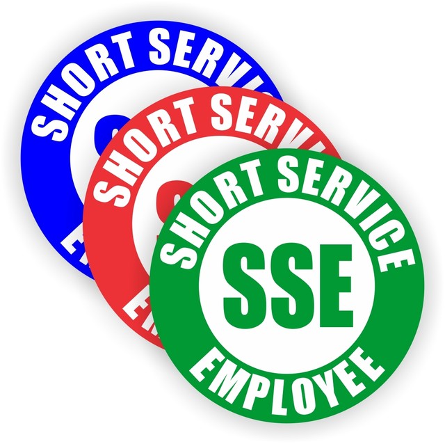 (3) Short Service Employee Hard Hat Stickers \ Safety Helmet Decals ...