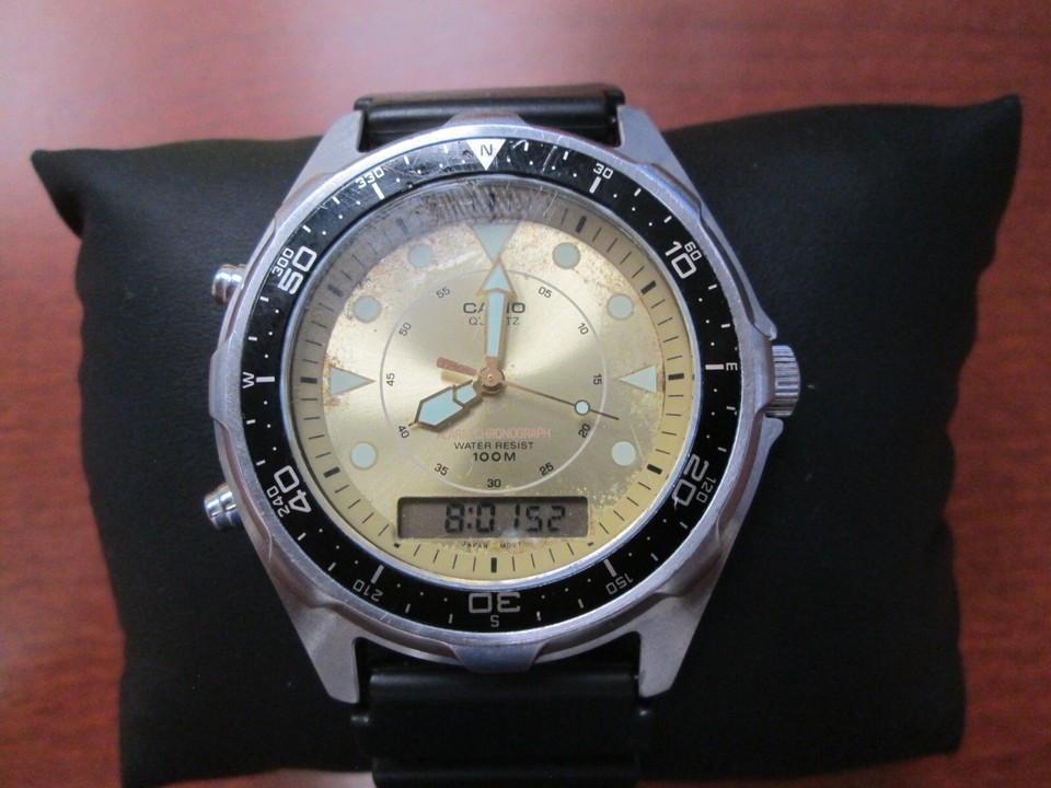 Vintage Casio AMW-320R 2701 Arnie Dive Wristwatch Champagne Dial ...
