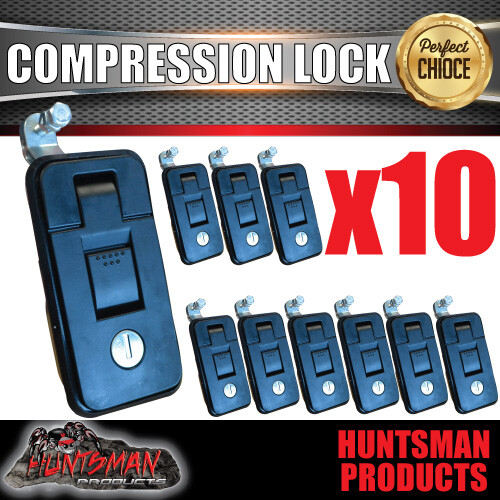 x10 Large Black Compression Locks Push Latch Tool Box, Camper Tradesman ...
