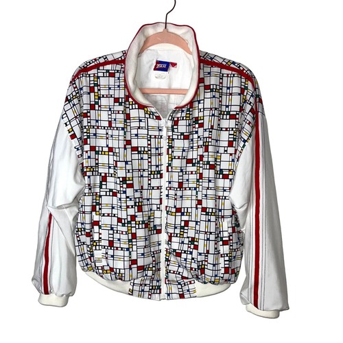 Tail Bomber Track Jacket Womens Vintage Size Small Geometric Multicolor ...