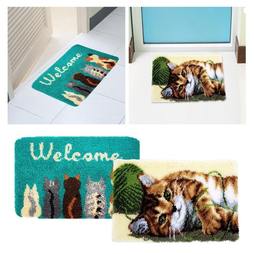 Cat Latch Hook Craft Carpet Latch Hooking Kits Rug Making Beginners ...