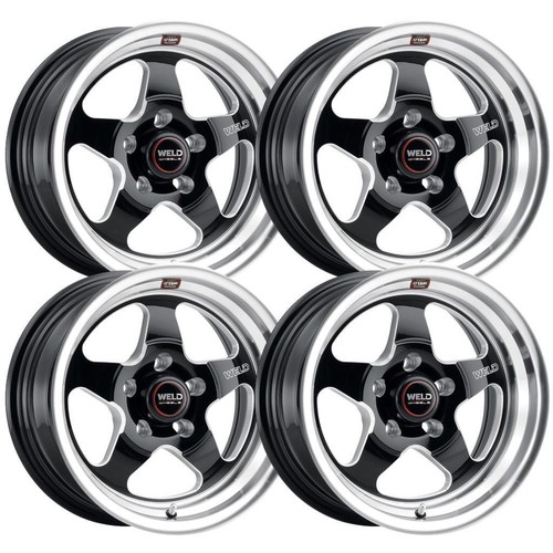 (Set-4) WELD Ventura 18x10 5x4.75 Black Milled 30mm wheels rims 18 Inch ...