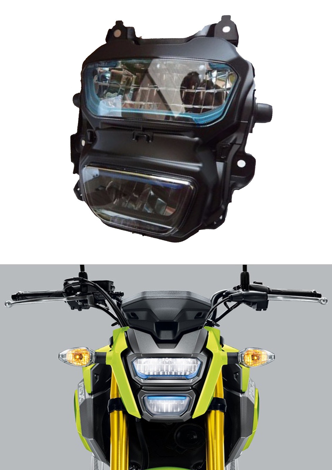 x2 HONDA MSX125 GROM HEADLIGHT LED ASSEMBLY + COVER SET GENUINE PARTS ...