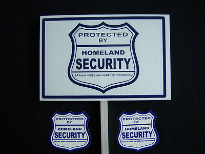 1 HOMELAND SECURITY SIGN + 2 DECALS - 1 STAKE ..#PS-410 | eBay