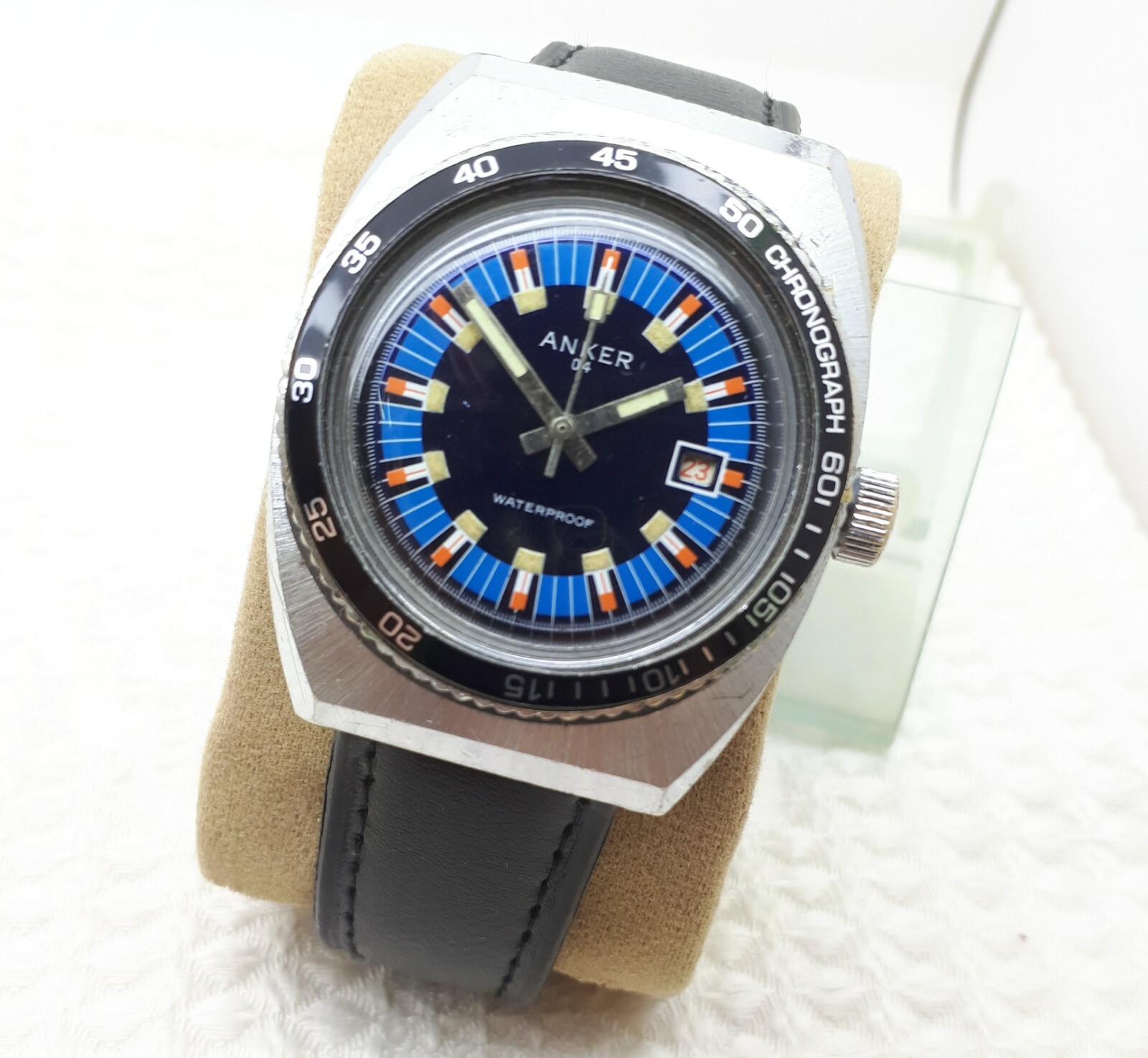 ANKER 04 CHRONO DIVER ROTATE BEZEL DATE SWISS WRIST WATCH MEN’S LUME ...