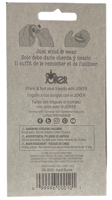 HAND JOY BUZZER Wind Up Joke Prank Gag Shock Trick Shake Buzz Metal Toy ...