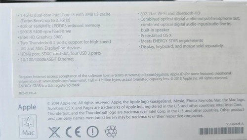 Custom Mac Mini A1347 | 2TB M.2 SSD - macOS Sonoma | 500GB Apple HD ...