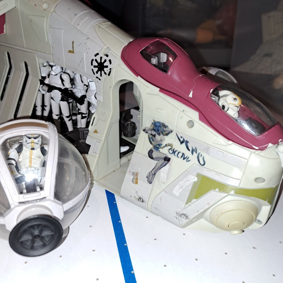 Star Wars Clone Wars Lucky Lekku Gunship Decal set of 2 Clear Back Peel ...