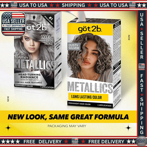 Metallics M72 Dusty Silver Hair Color Permanent Dye Kit with Shine ...