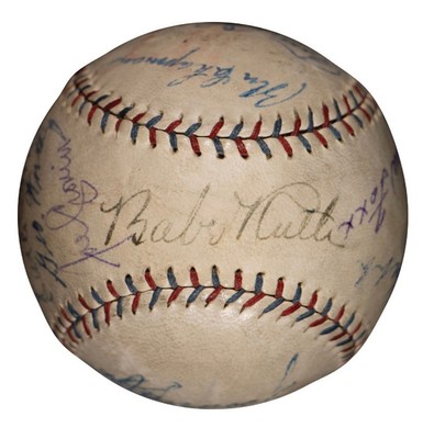 1928 OAL Signed Baseball with Babe Ruth, Lou Gehrig, Walter Johnson ...