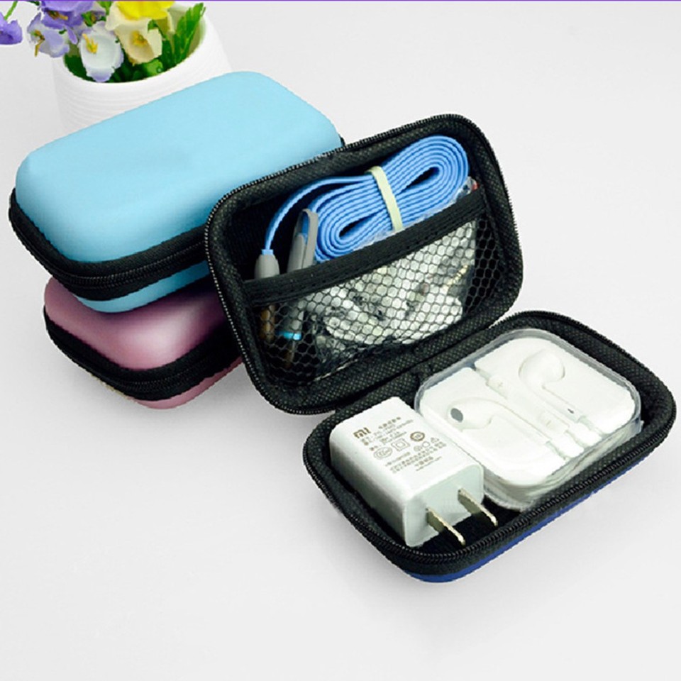 Travel Electronics Organiser Data Cable Storage Box Cell Phone Bag ...