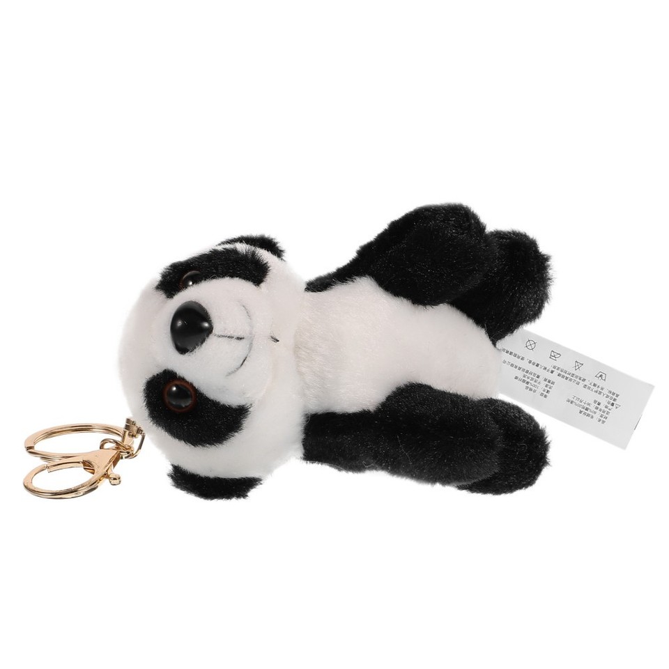 Zinc Alloy Keychain Cute Panda Keychains Plush Stuffed Animal Soft ...