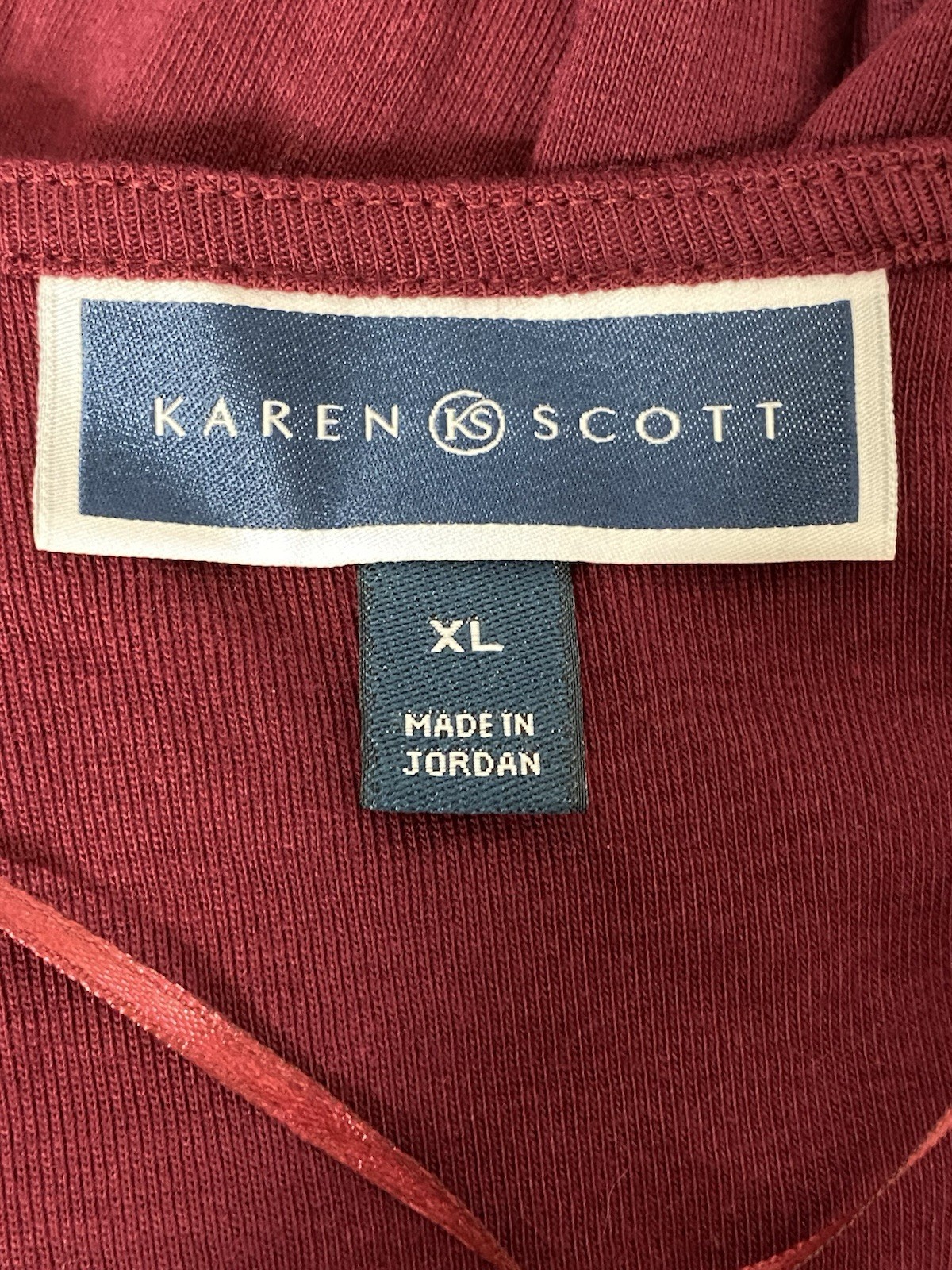 Karen Scott Split-Neck 3/4 Sleeve Tunic Top KS Merlot Size XL | eBay