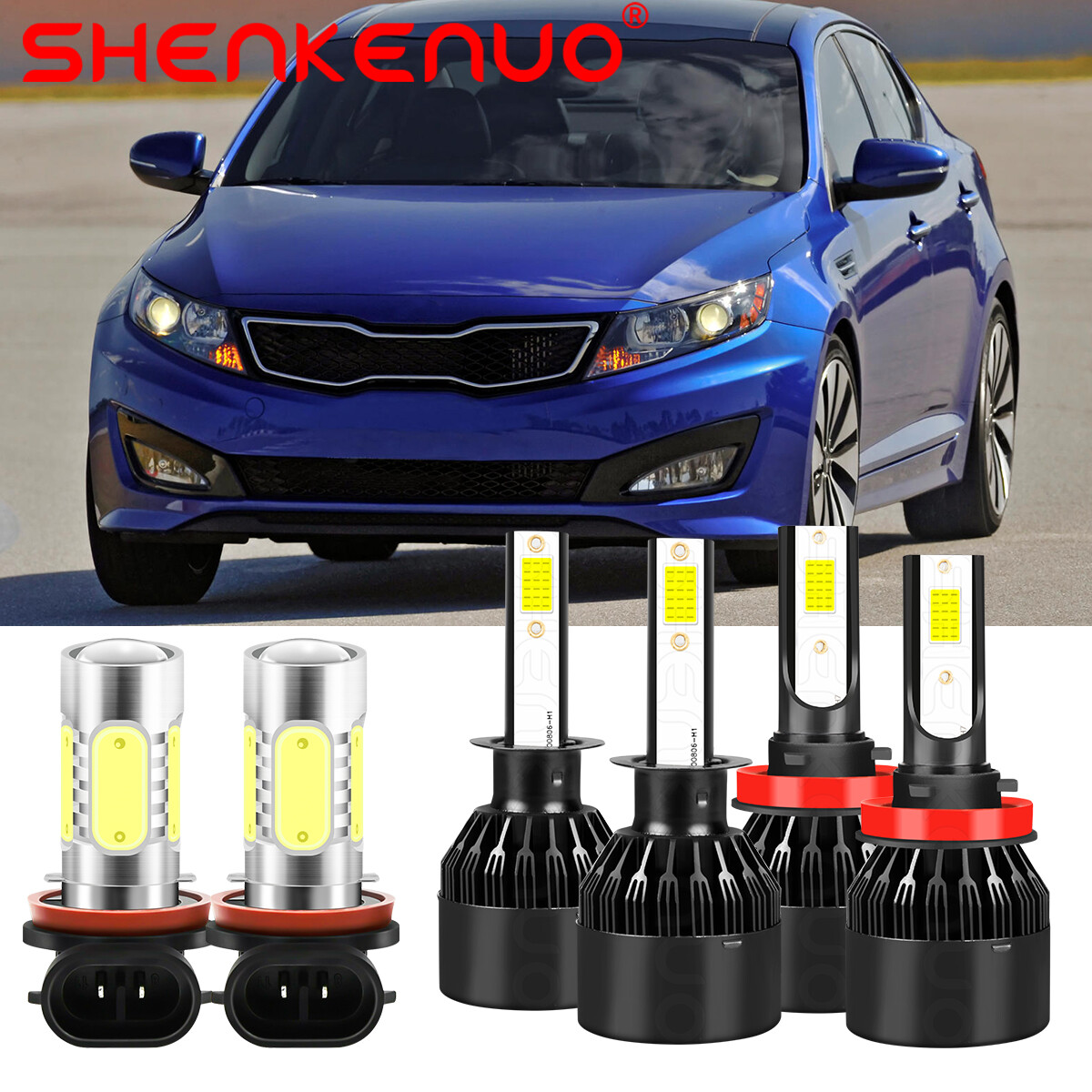 For 2011-2013 Kia Optima Led Headlight Hi/Lo+Fog light Combo Bulbs ...