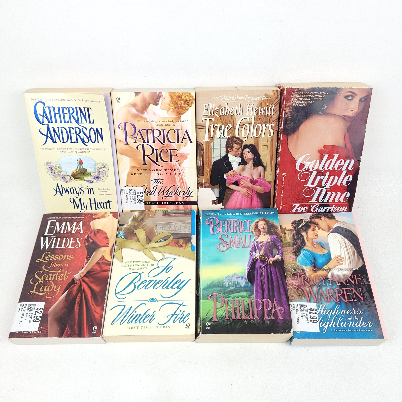 Lot of 8 Signet Historical Romance Paperbacks, Mixed Authors Vintage to ...