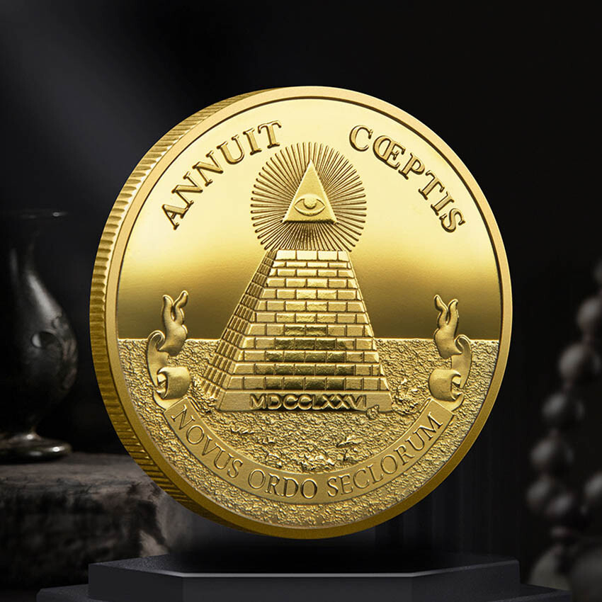 10PCS Annuit Coeptis Commemorative Coin Masonic Novus Ordo Seclorum USA ...