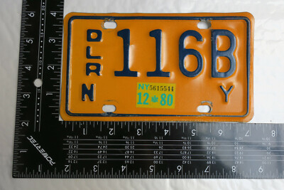 1980 80 NEW YORK NY MOPED DEALER DLR LICENSE PLATE TAG #116B 116 ...