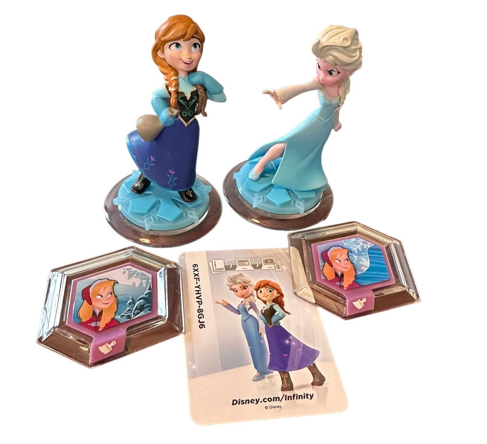 Disney Infinity Anna Elsa Figure Lot Characters 1 Disc Card | eBay