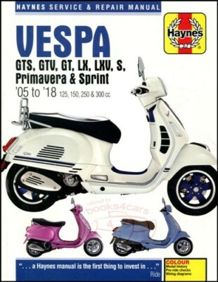VESPA SHOP MANUAL SERVICE REPAIR BOOK HAYNES SCOOTER WORSHOP CHILTON ...
