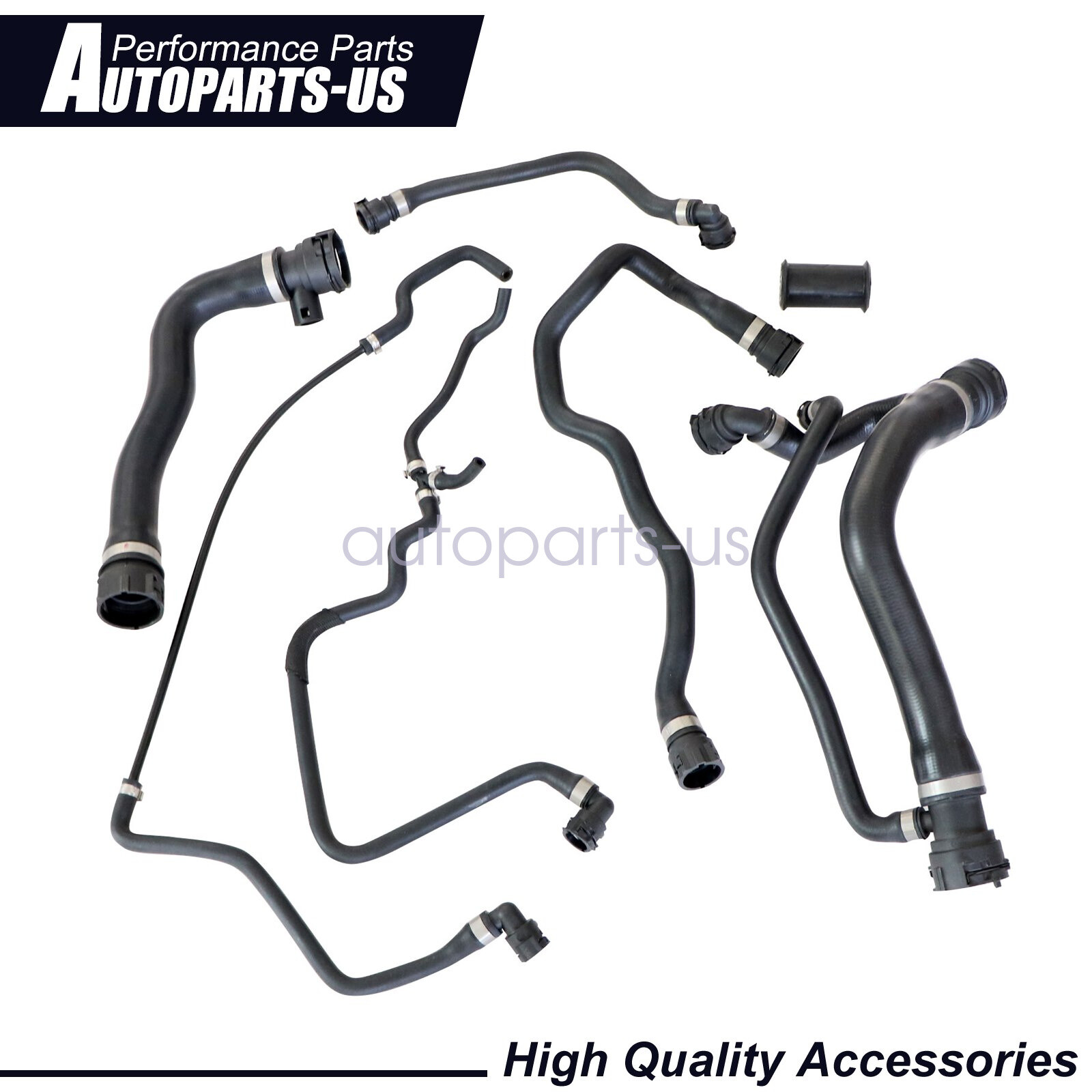 Radiator Coolant Water Hose Pipe Kit (7 Hoses) Fit BMW 550i 650i 2006 ...