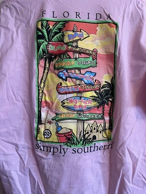 NWOT Simply Southern Pink Short Sleeve FLORIDA T-shirt - XXL | eBay