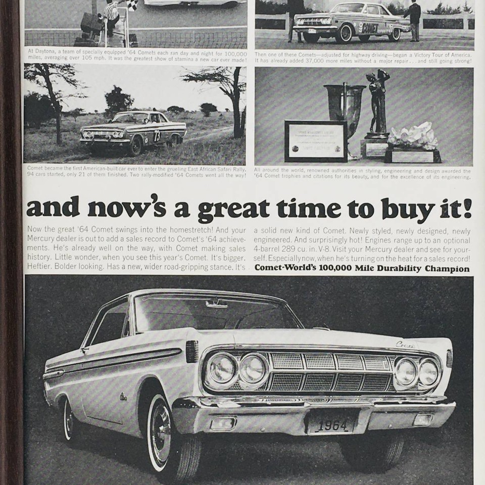 1964 Comet Ad 60 LIFE Magazine Framed Vintage Retro Auto Poster TT5 ...