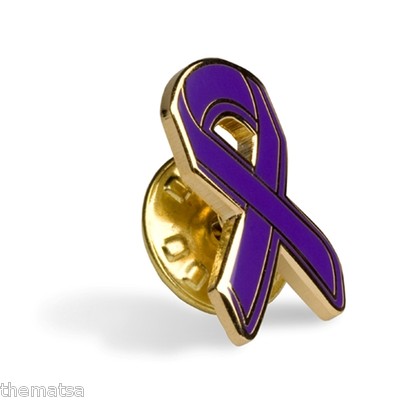 PURPLE RIBBON LAPEL PIN SUPPORT CANCER SURVIVAL | eBay