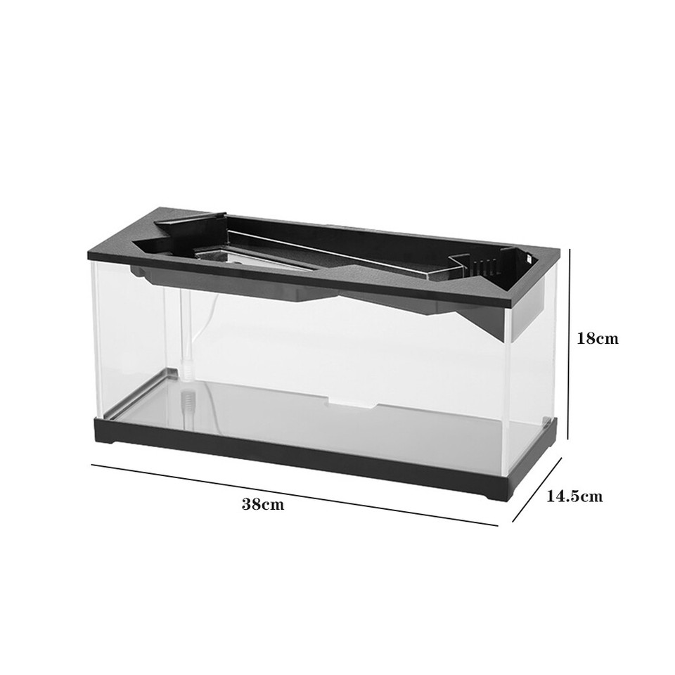 10L Small Acrylic Fish Tank with Water Pump, Rectangular Desktop ...