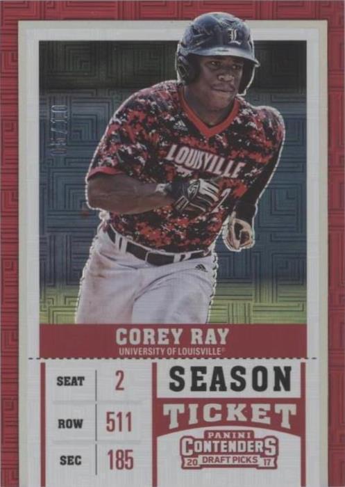 2017 Panini Contenders Draft Picks - Season Ticket Corey Ray #5 ...